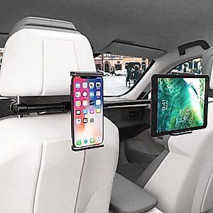 Holulo Headrest Tablet Holder with Dual Adjustable Positions,360° Rotation headrest Tablet Holder, Universal ipad Holder for car Backseat for 4" to 11" iPad/Tablet/Smartphone/Switch(2 Positions)