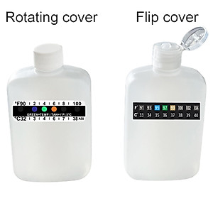 Urine Test Complete Kit Smaller 3 Oz Translucent Empty HDPE Bottle,10 Clearly Adhesive Temperature Test Strips for Portable Travel Urine Set