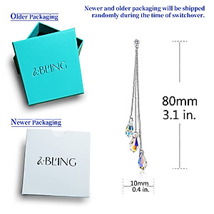 SBLING Platinum-Plated Color Change Multi-Teardrop Earrings Made with Aurora Borealis Austrian Crystals (5.3 cttw)