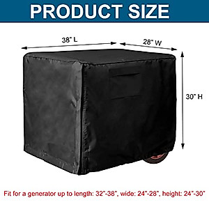 WOMACO Generator Covers Waterproof Dustproof Heavy Duty Universal Durable Portable Outdoor Generator Cover Protector for 2200-5000 Watt Generators (38”L x 28”W x 30”H, Black)
