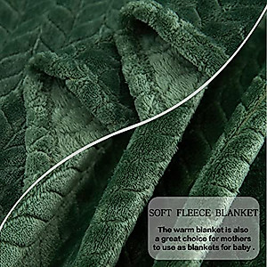 inhand Fleece Throw Blankets, Super Soft Flannel Cozy Blankets for Adults, Washable Lightweight Fuzzy Blanket for Couch Sofa Bed Office, Throw Size Warm Plush Blankets for All Season (50"×60", Green)