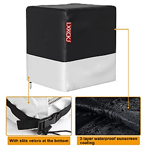 LXKCKJ Air Conditioner Cover for Outside Units - 420D Waterproof Air Conditioner Protection Covers for Window Unit - Winter AC Covers Fits AC Condensing HVAC Unit (Black & Silver 32''LX32''WX36''H)