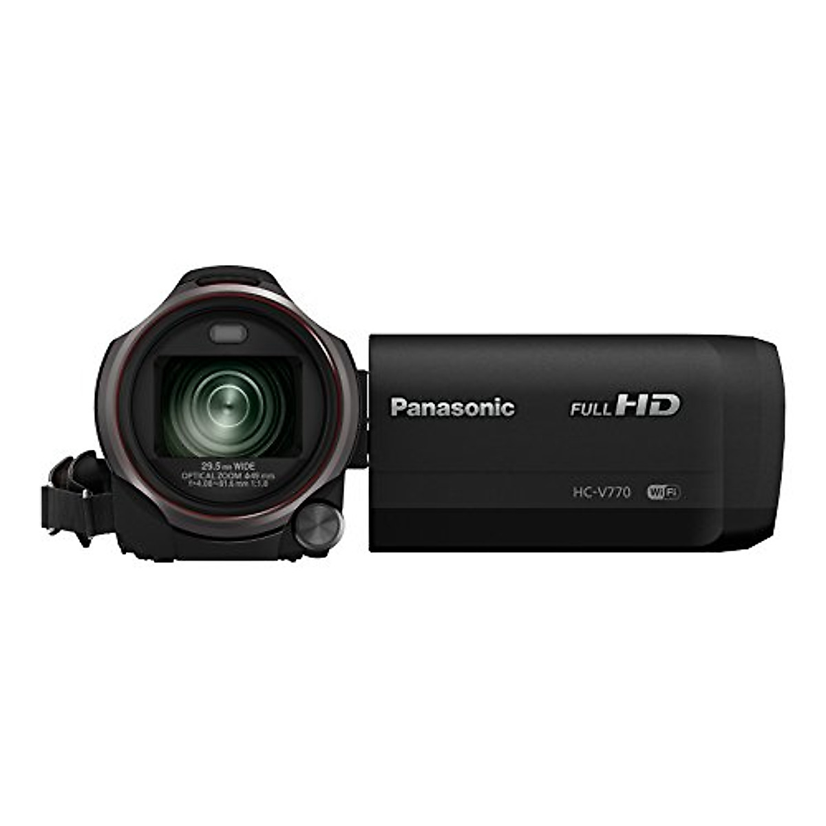 Panasonic Full HD Video Camera Camcorder HC-V770, 20X Optical Zoom, 1/2.3-Inch BSI Sensor, HDR Capture, Wi-Fi Smartphone Multi Scene Video Recording (Black)