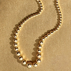 Ross-Simons Italian 6-14mm 18kt Gold Over Sterling Silver Bead Graduated Necklace. 20 inches