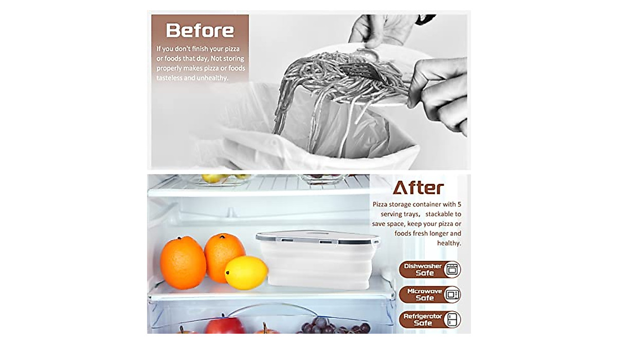 Eco-Friendly Expandable Pizza Storage Container - Save Space