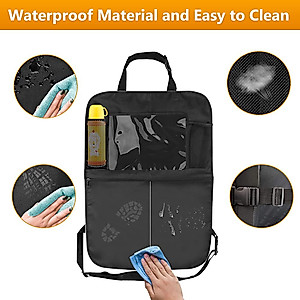 EUBSWA Backseat Anti Kick Mat for Kids 2 Pack with Storage Pockets, Car Travel Accessories,Backseat Car Organizer Kick Mats Backseat Organizers Auto Back Seat Protector