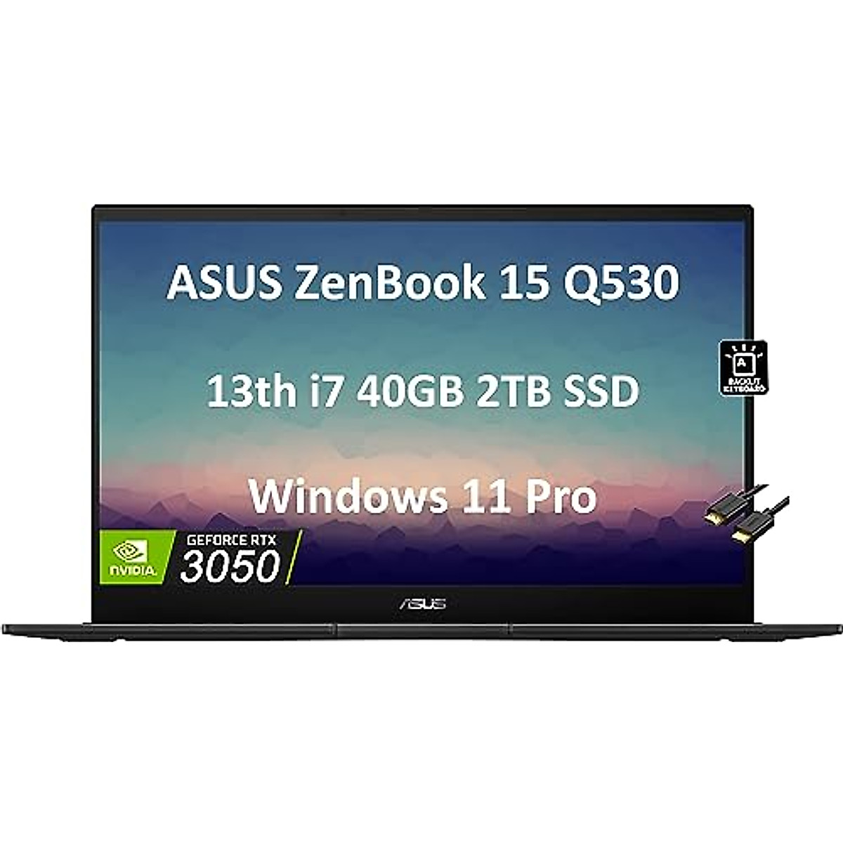 ASUS ZenBook 15 Pro OLED 15.6" FHD (Intel 13th Gen Core i7-13620H, 40GB DDR5 RAM, 2TB SSD, RTX 3050 6GB) Workstation & Business Laptop, 10-Hr Battery Life, Backlit, Webcam, IST Cable, Win 11 Pro