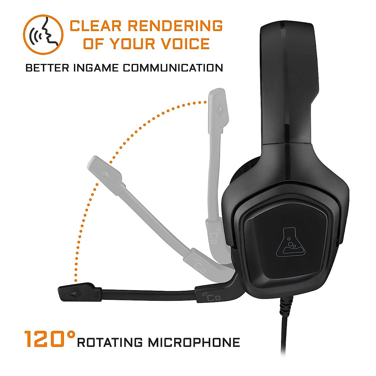 G-LAB KORP Cobalt PS4 Gaming Headset - Stereo Audio Gaming Headset, Ultra Light, High Bass - Microphone 3.5mm Jack for PC PS4 Xbox One Mac Nintendo Switch Tablet Laptop Smartphone (Black)