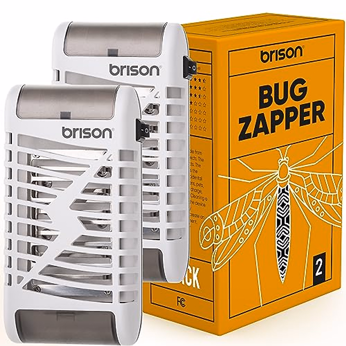 Brison Bug Zapper for Home - Electric Fly Trap Indoor Plug in - Mosquito Fly Insects Killer with 8 Lights 2 Pack Cricket Spider Wasp