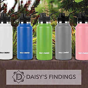 DAISY'S FINDINGS Insulated Water Bottle | Stainless Steel Water Bottles | Water Bottle For Hiking | Sports Water Bottle | 32 Oz Insulated Water Bottle | Simply Modern Water Bottle | White