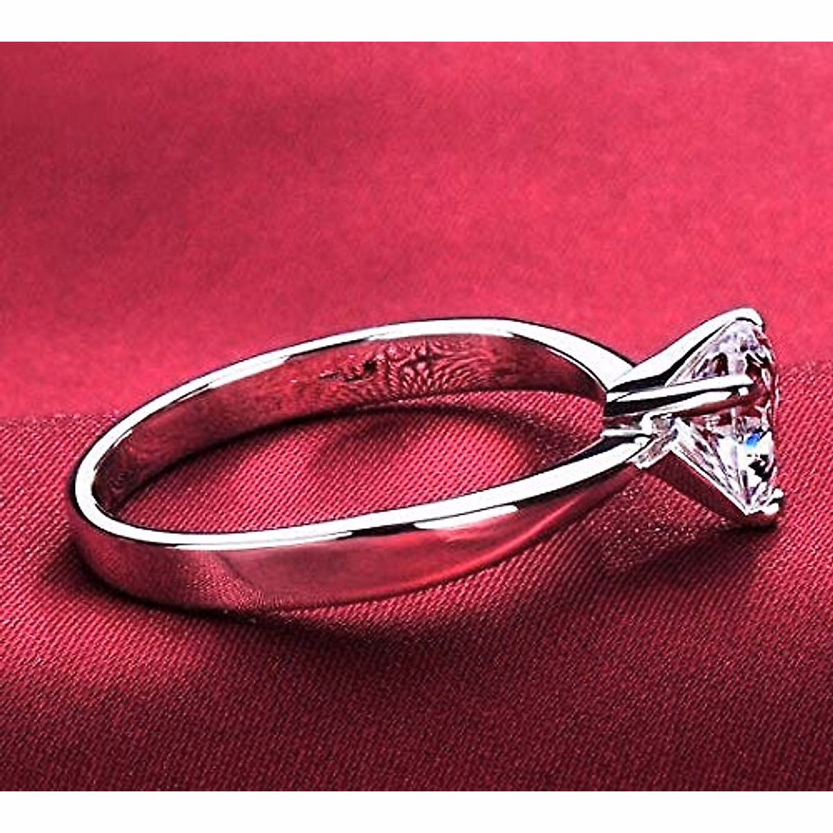 Sdouefos CZ Engagement Rings for Women 925 Sterling Silver Solitaire Cushion Love Heart Cubic Zirconia Promise Engagement Ring (5)