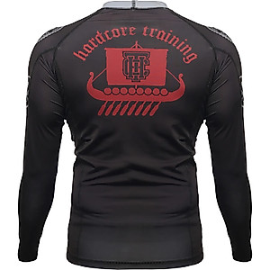 ardcore Training Viking 2.0 Men's Rash Guard Compression Long Sleeve MMA No-Gi Tight BJJ Grappling Base Layer Fitness Grey