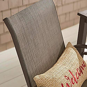 StyleWell Mix and Match Dark Taupe Steel Sling Outdoor Patio Dining Chair in Riverbed Taupe Tan (2-Pack)