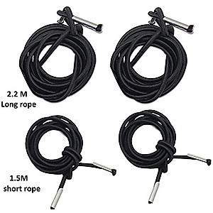 Alamic Zero Gravity Chair Replacement Cords, Replacement Laces for Zero Gravity Chairs Antigravity Chair, Zero Gravity Recliner Repair Tool for Lounge Chair, Bungee Chair, 4 Cords - Black