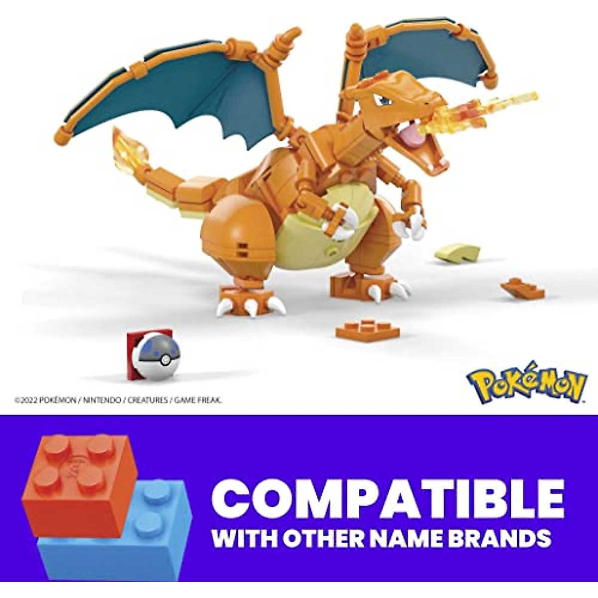 MEGA Pokémon Action Figure Building Toys Set, Charizard With 222 Pieces, 1 Poseable Character, 4 Inches Tall, Gift Ideas For Kids