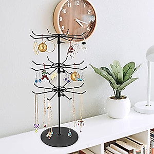 APL Display Medium Duty Adjustable Three Tier Counter Top Spinner Display Stand, Black