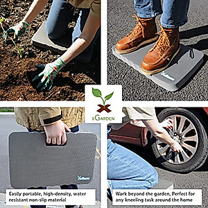 xGarden - Portable Kneeling Pad for Gardening - High Density Foam Kneeler with Carrying Handle - Extra Thick Foam Cushion - Waterproof - Versatile - Indoor or Outdoor - 17.5" x 11" x 1.5" - Black