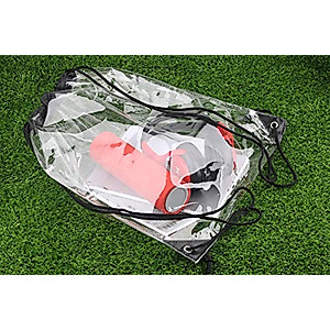 HAOGUAGUA 2 Pieces Clear Drawstring Bags, Waterproof Small Clear Bag for Stadium Colleges Sport Event Work Concert Security Approved