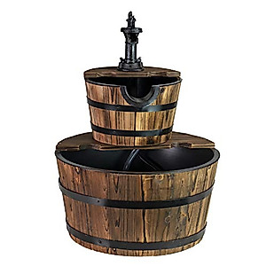 Sun-Ray 412001 Two Tiered Country Fountain, Brown