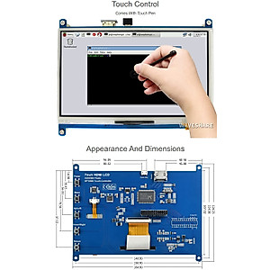 waveshare 7inch Resistive Touch Screen LCD Compatible with Raspberry Pi 4B/3B+/3A+/2B/B+/A+/Zero/Zero W/WH/Zero 2W CM3+/4 Series Boards 1024×600 Resolution HDMI IPS Supports Windows