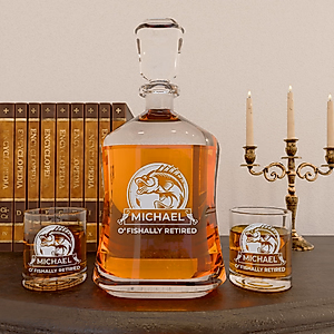 Retirement Gifts for Men - Personalized Decanter - Custom Engraved 2024 Retirement Gifts for Him, Dad, Husband, Boss, Coworker - Best Mens Retirement Gift Ideas - Unique Gifts for Retirement