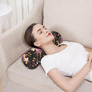 Unicorn Shine Star Neck Support Pillow Round Neck Roll Bolster Cylinder Pillow Cervical Pillows Body Pillow for Leg Knee Back Head Support for Work Women Men Traveling Headrest