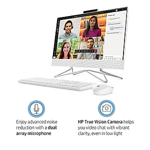 HP 2024 21.5" FHD All-in-One Desktop Intel 4-Core Pentium Silver J5040 Intel UHD Graphics 32GB DDR4 1TB NVMe SSD WiFi AC BT HDMI Webcam RJ45 Wilress KB&Mouse White Windows 10 Pro w/RE Accessories