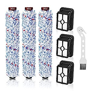 Replacement for Cross-wave Brush Rolls 1868 & Filters 1866 Fit for Bi-ssell Cross-Wave 1785 2306 Vacuum Cleaner, Replace Part 1608684 1608683 & 160-8683 (3 * Brush Rolls + 3 * Filters)