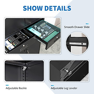 YEEZER Metal File Storage Cabinet, with 2 Lockable Drawers, 71 "H Lockable Steel Filing Cabinet with Adjustable Shelf, Suitable for Offices, Garages, Warehouses, School, Homes and Kitchens