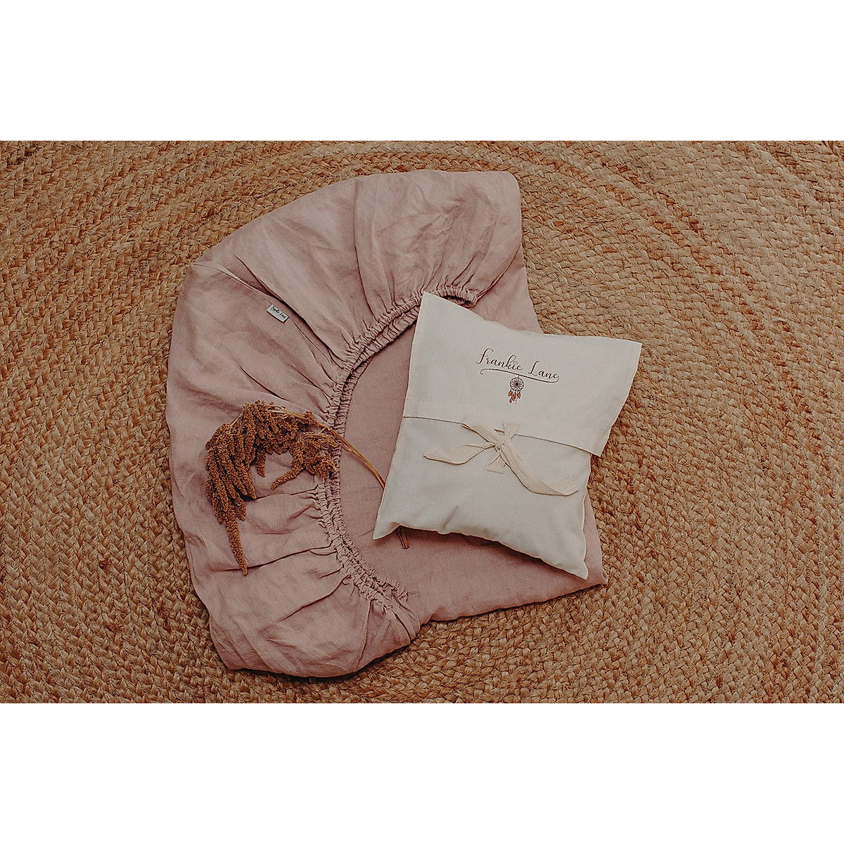 Frankie Lane 100% French Linen Stone Washed Fitted Crib Sheets. Oeko-TEX Certified Baby Crib Sheets for cot or Toddler Bedding. Linen Sheet Crib Sheets for Boys or Girls. Baby Linen Sheets