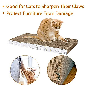 PatiencET Cat Scratcher 4 PCS Cat Scratch Pad Reversible Scratcher Scratching Texture Design Durable Scraper