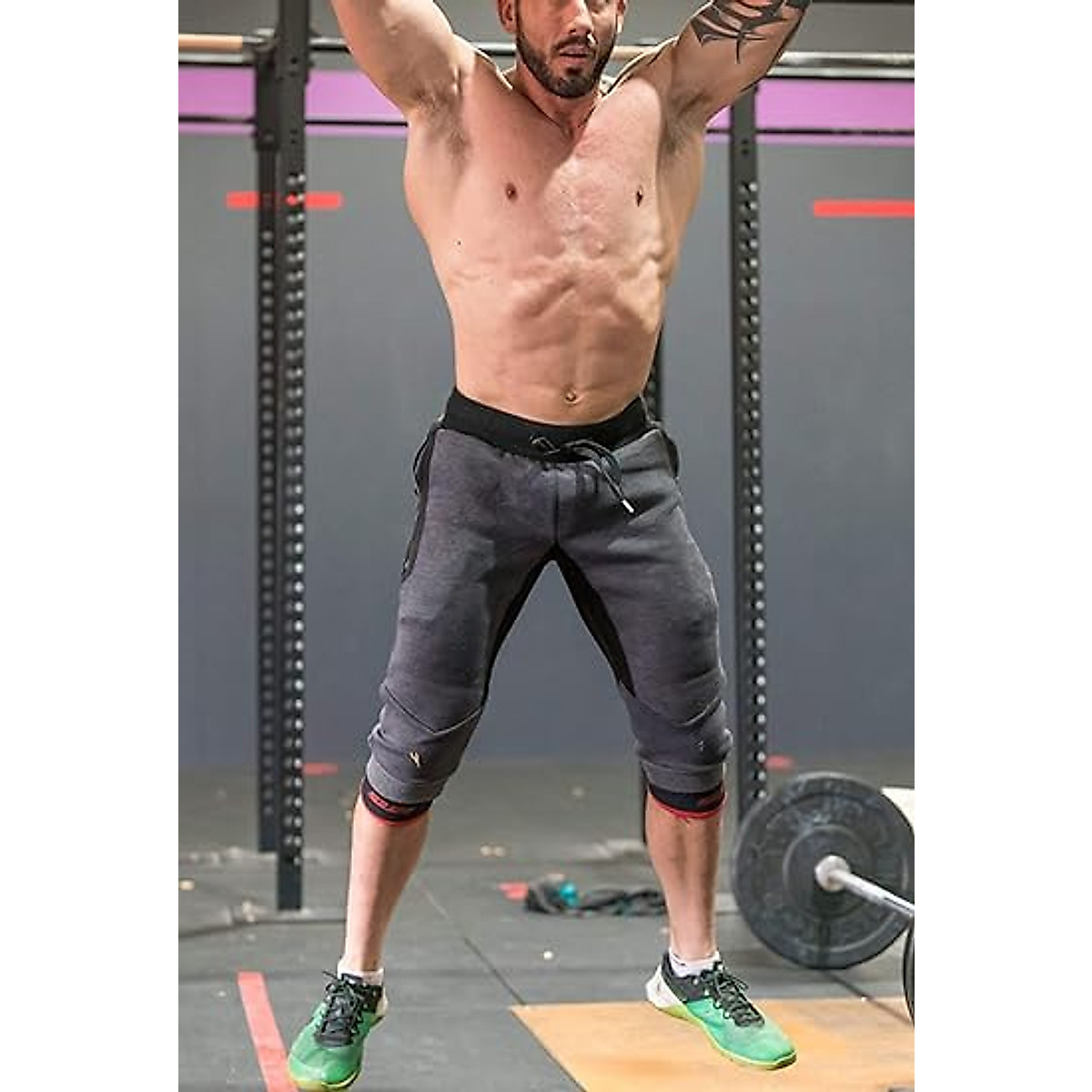 MAGCOMSEN Mens Capri Joggers with Zipper Pockets 3/4 Sweatpants Knee Length Shorts Running Shorts Training Shorts Capri Shorts Workout Pant for Men