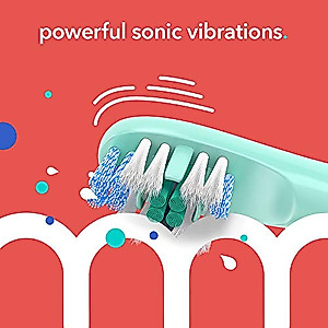 hum by Colgate Smart Battery Toothbrush Kit, Sonic Toothbrush Handle with 2 Refill Heads and Travel Case, Teal, Amazon exclusive