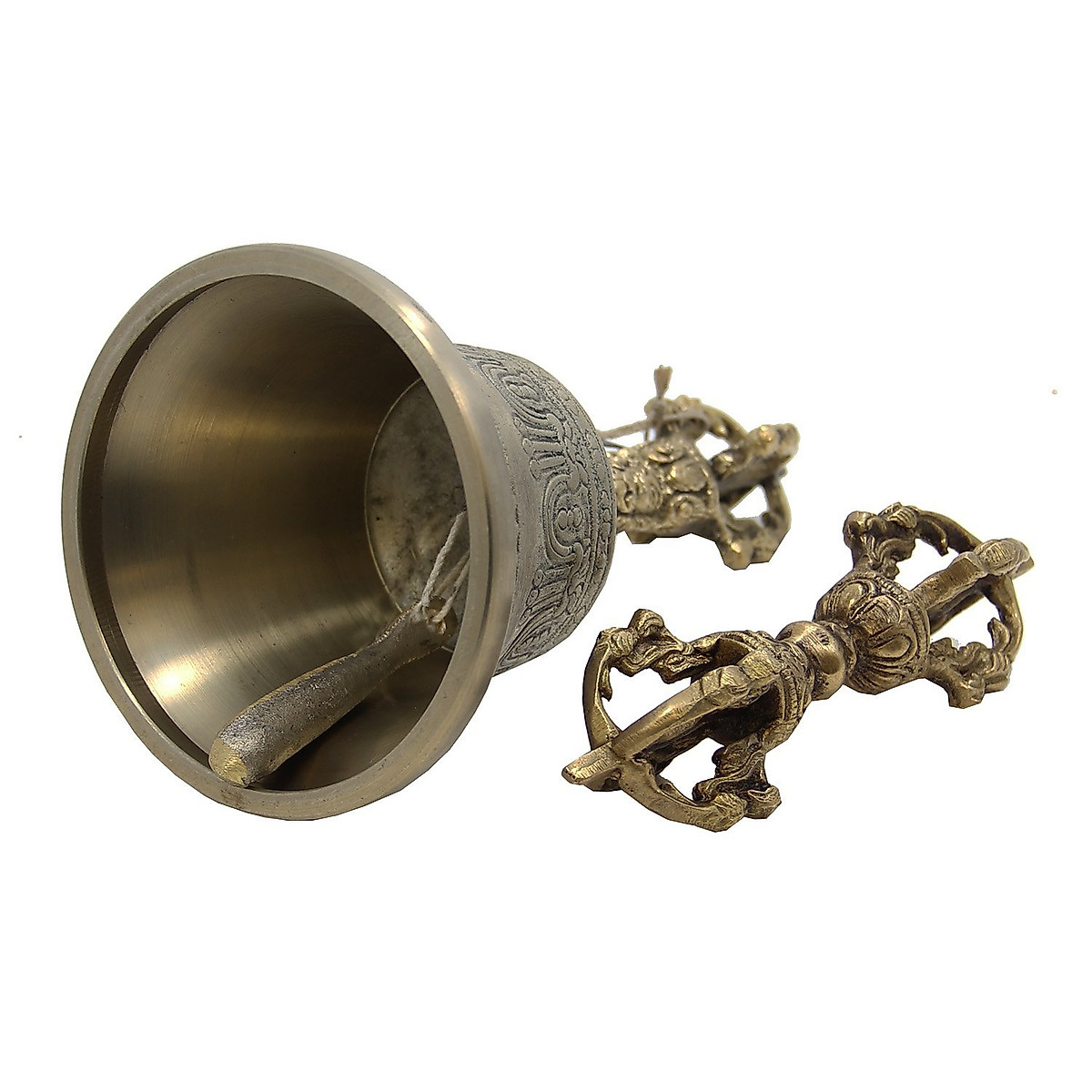 DharmaObjects Large Tibetan Meditation BELL and DORJE Set