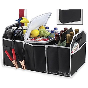 PrimeTrendz Fully Collapsible Portable Folding Flat Trunk Organizer Great for Storing Tools, Maps, Cleaning Supplies, Bottles, Emergency Tools, Groceries & More in Black By USA CASH AND CARRY.