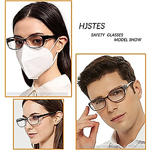HJSTES Safety Glasses for Women Anti Fog Nurse Safety Goggles Clear Frame Blue Light Protective Glasses(Black)