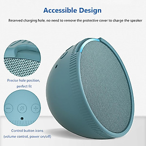sikiwind Speaker Cover, Silicone Au-dio Box Cover Case Waterproof Speaker Protective Sleeve Shockproof Anti Drop Accessories for Amazon Echo Pop