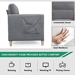 Dvasovio 79.5" Velvet Sofa Couch, Comfortable Solid Wood Frame 3-Seater Sofa, Soft Cushions, Durable and Long-Lasting, Sofa Couch for Living Room (Grey)