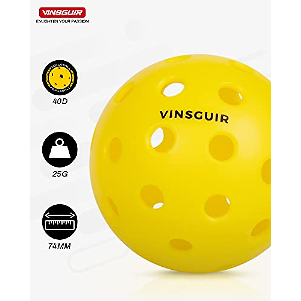 VINSGUIR Pickleball Balls 4 Pack