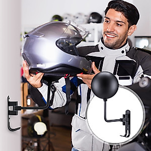 Shimeyao 6 Pack Motorcycle Helmet Rack Wall Mount Helmet Holder 180° Rotation Motorcycle Gear Hanger Display Stand with 2 Hooks for Men Women, Bike Coats, Caps, Jacket, Glove, Sportswear Accessories