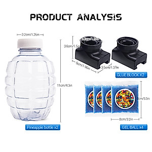 Anstoy Gel Ball Blaster Parts Tool Accessories Including - 20000 pcs Gel Balls | 2 pcs Pineapple Bottle | 2 pcs Bottle Holder