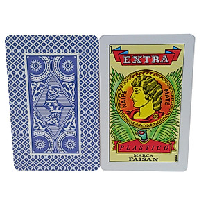 Mexican Playing Cards Naipe Spanish Style Faisan Extra Blue Color, Color Azul