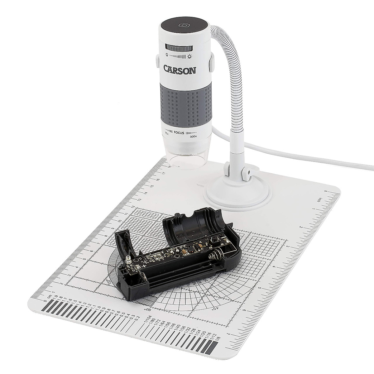 Carson eFlex 78x/324x Effective Magnification (Based on a 27" monitor) LED Lighted USB Digital Microscope with Flexible Stand and Base (MM-840) , White