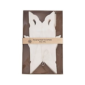 Creative Co-Op Paper Snowflake Ornament, White