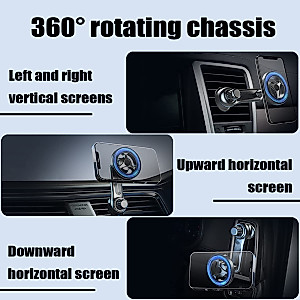 AICEL Phone Holder for Car, Strong Magnetic Air Vent Cell Phone Mount, 360° Rotation Adjustable Hands Free Phone Grip, Libra Ring-Shaped Universal Car Accessories Fit iPhone 14 Series All Smartphones