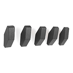 TOROS store Set of 5 Wood Wall Hooks - Modern Black Wooden Coat Hooks for Hanging, Coat Hooks Wall Mounted, Decorative Hooks, Hook Rack, Bag Hooks, Hat Hooks for Wall, Backpack Wall Hook