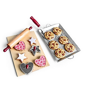 THE QUEEN'S TREASURES 18 Inch Doll Food Accessories,16 Piece Authentic Cookie Baking Set with Cookies About Baking Tools, Compatible with American Girl Pastry Bake Shop & Kitchen Furniture