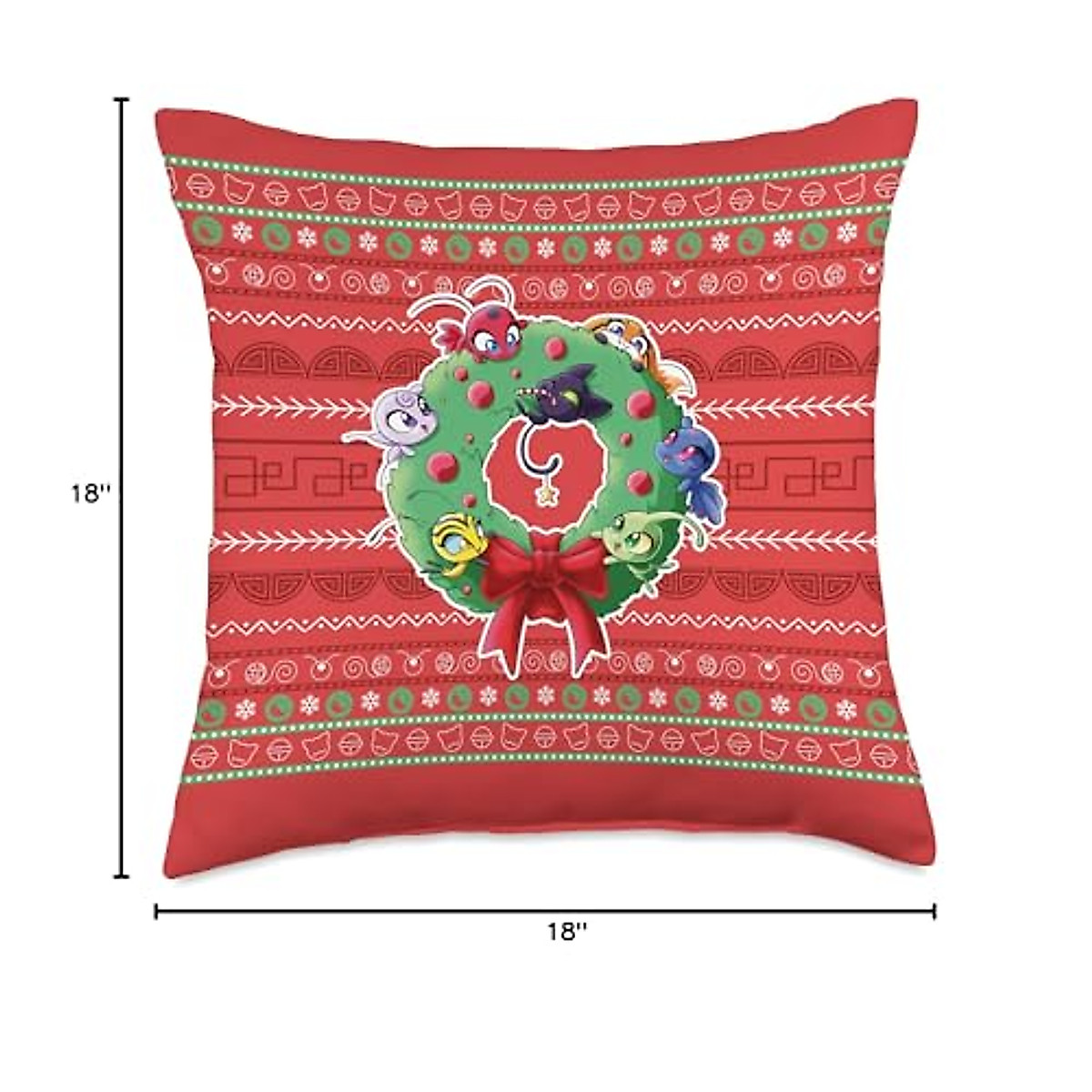 Miraculous Ladybug Kwamis Christmas Celebration Throw Pillow