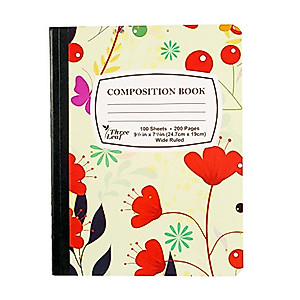 4-Pack Composition Notebook, 9-3/4" x 7-1/2", Wide Ruled, 100 Sheet (200 Page) - 18 Piece School Combo Pack, Pens - Highlighters - Mechanical Pencils - Refills (4 Composition Notebooks, 18 Combo Pack)