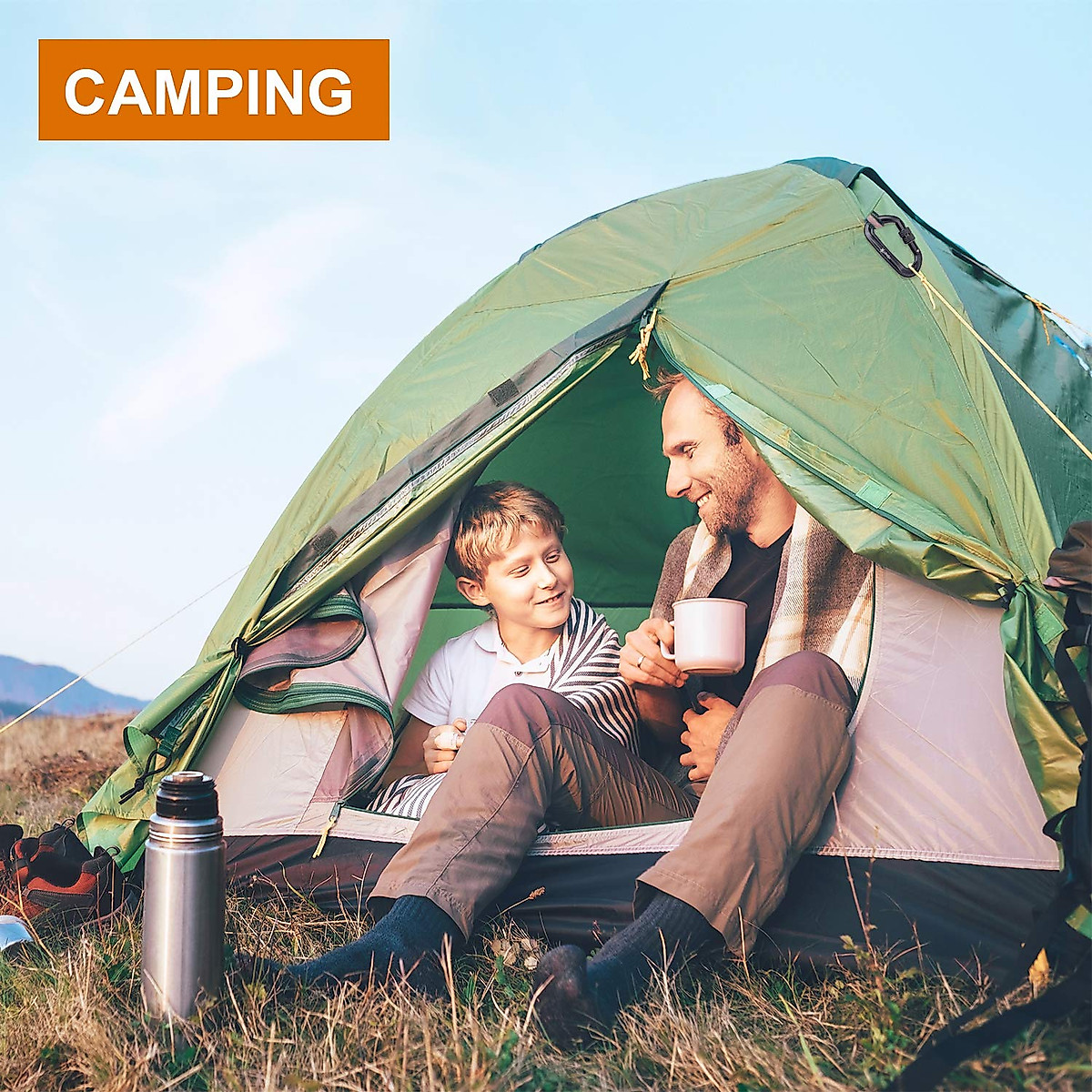 Locking Carabiner Clips Heavy Duty - Favofit 12KN (2697 lbs) Strong Caribiniers for Hammock - Ultralight D-Ring Carbineers for Outdoor Camping Hiking Backpacking Keychain Dog Leash (Screwgate)